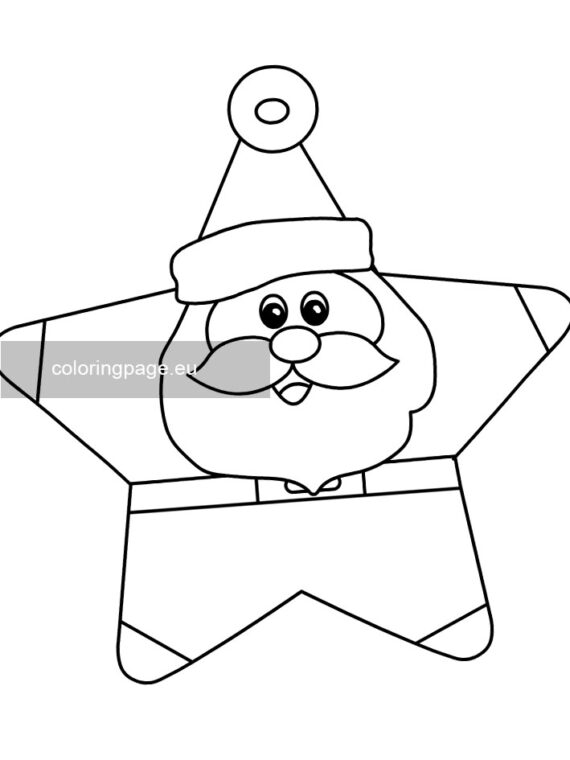 Santa star ornament | Coloring Page
