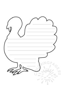 Turkey Writing Paper | Coloring Page