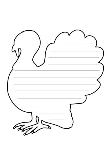 Turkey Writing Paper | Coloring Page