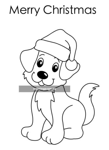 Christmas dog | Coloring Page