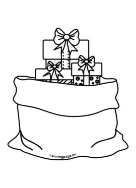 Christmas gift bag | Coloring Page