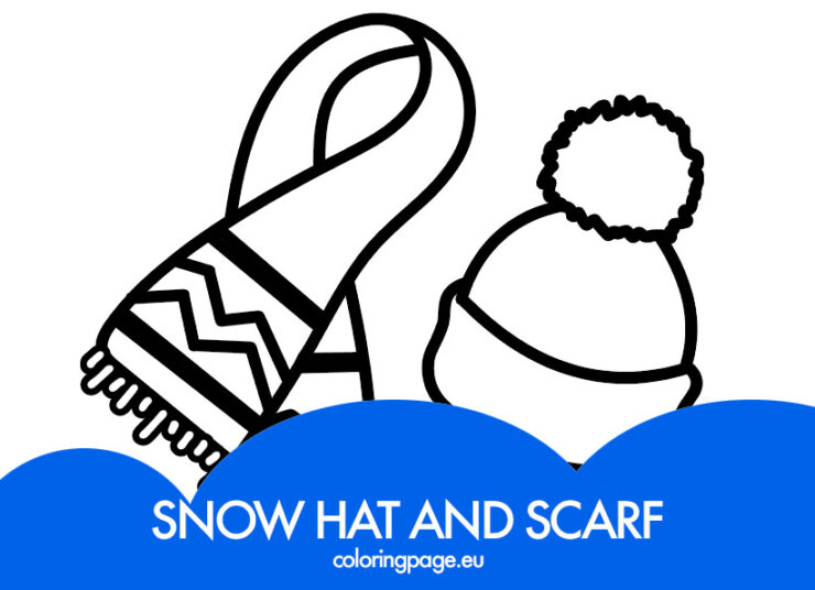 Snow Hat and Scarf | Coloring Page