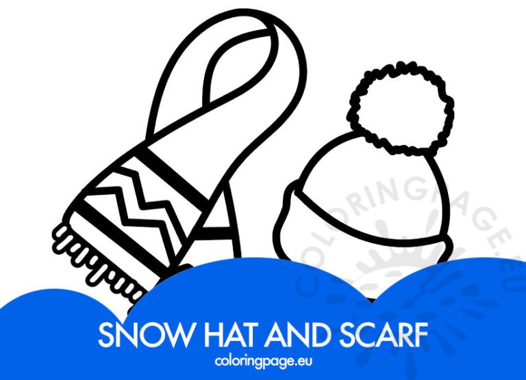 Snow Hat and Scarf | Coloring Page