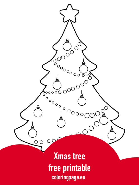Free Xmas tree | Coloring Page