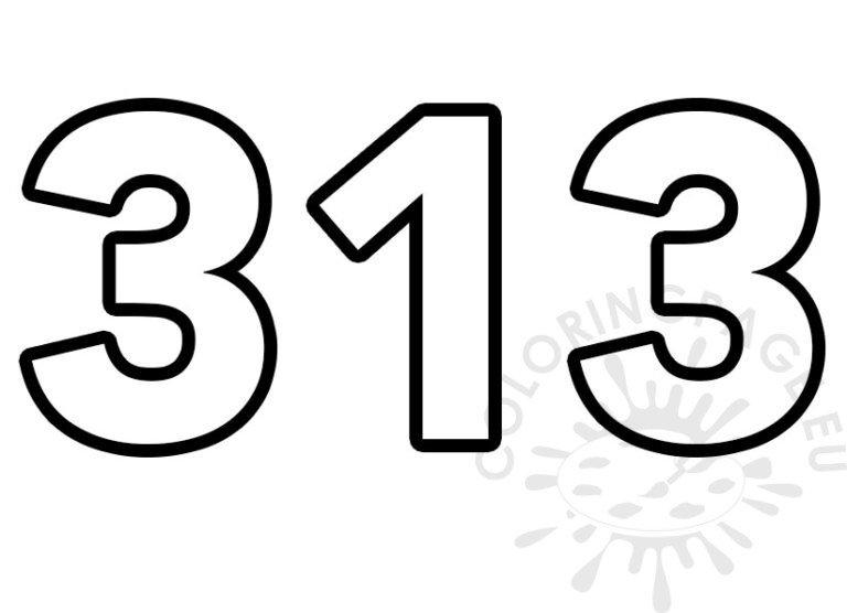 313 number | Coloring Page