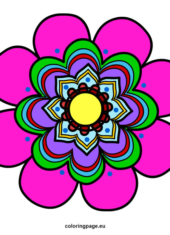 Colorful mandala flower | Coloring Page