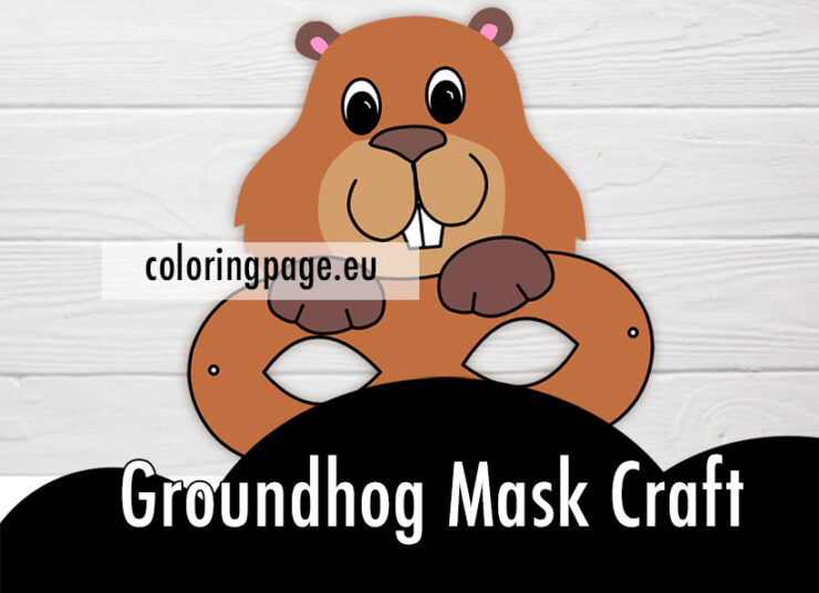 Groundhog Mask Craft | Coloring Page