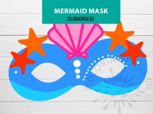 Mermaid mask | Coloring Page