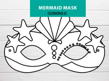 Printable Paper Mermaid mask | Coloring Page