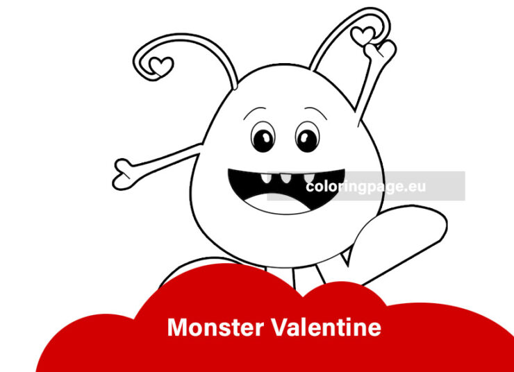 Monster Valentine | Coloring Page