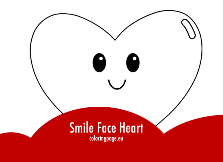 Smile Face Heart | Coloring Page
