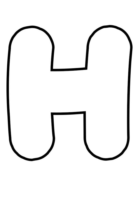 Bubble letter h | Coloring Page