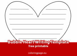 Bubble Heart Writing Template | Coloring Page