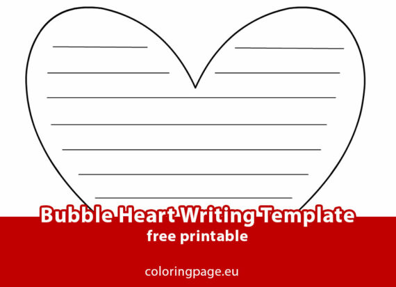 Bubble Heart Writing Template | Coloring Page