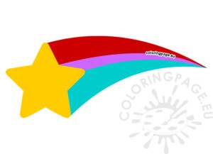 Falling star with tail | Coloring Page