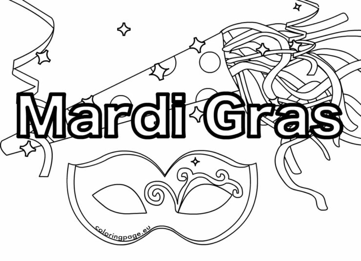 Mardi Gras text | Coloring Page