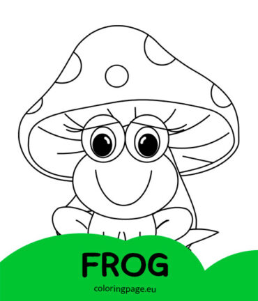 Cute frog mushroom | Coloring Page