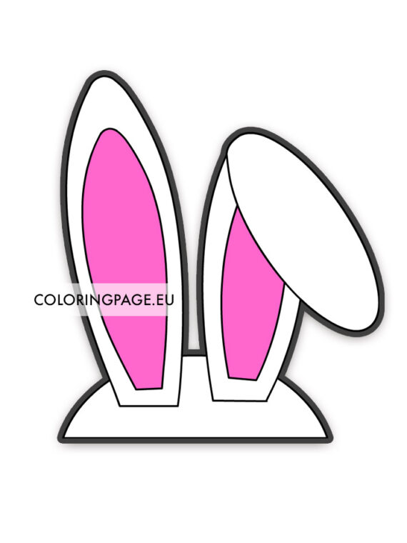 Easter Bunny Ears Cake Topper | Coloring Page
