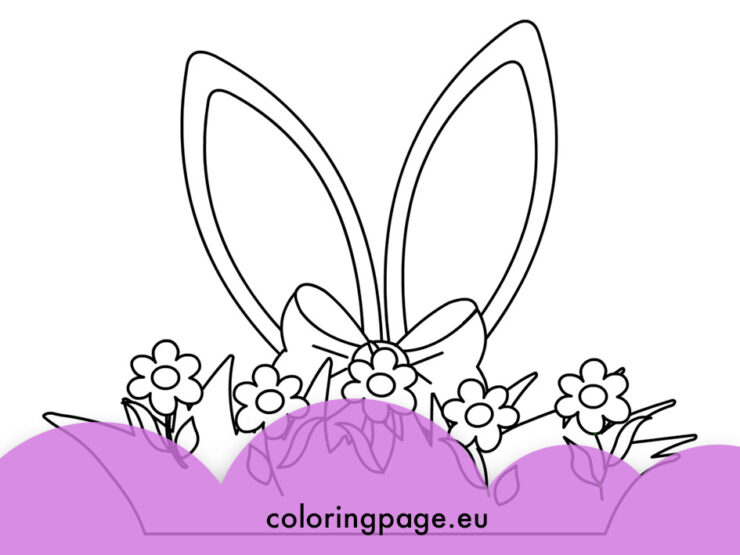 Easter Rabbit in grass | Coloring Page