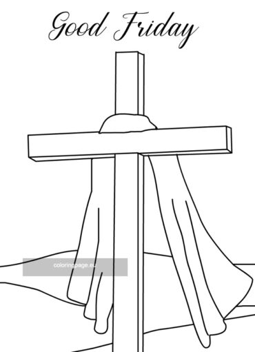 Printable Good Friday cross | Coloring Page