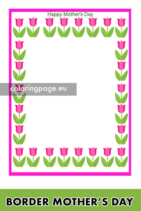 Border Mother's day template | Coloring Page