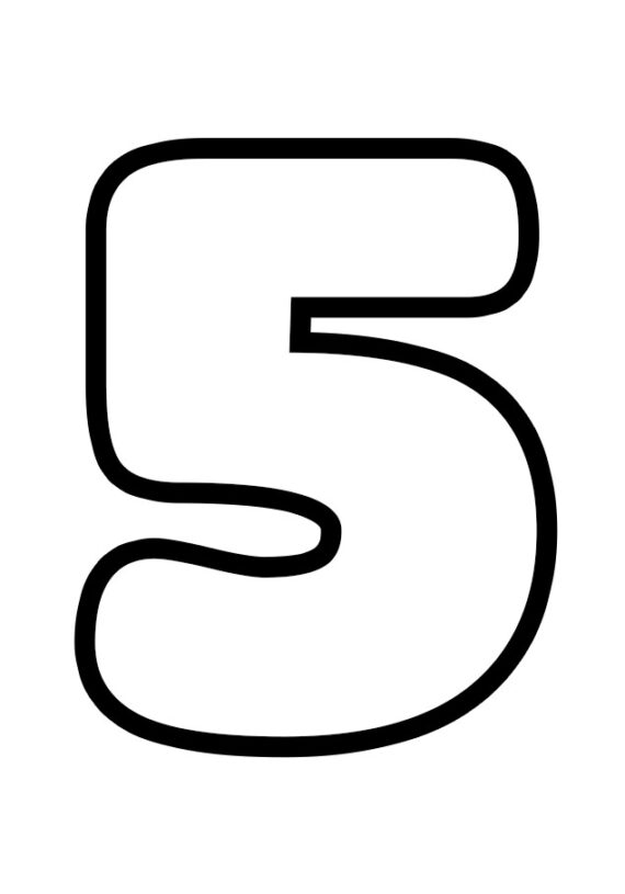 Free Bubble Number 5 | Coloring Page