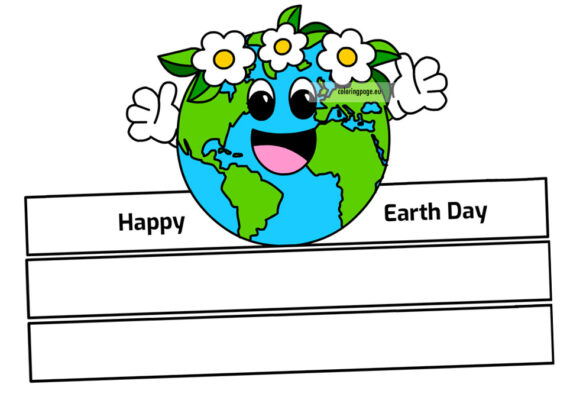 Crown Earth Day headgear | Coloring Page
