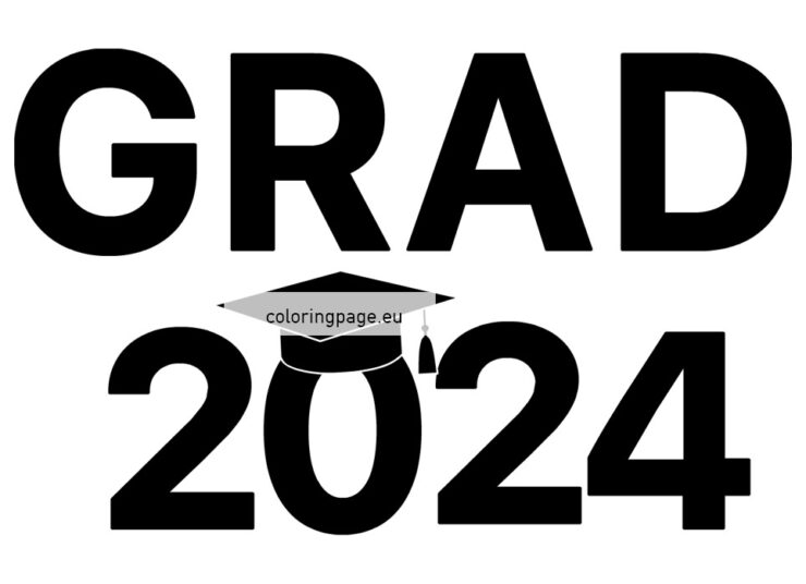 Grad 2024 sign | Coloring Page