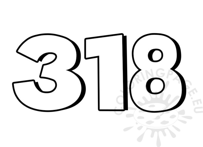 Printable 318 number | Coloring Page