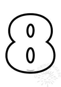 Bubble number 8 outline | Coloring Page