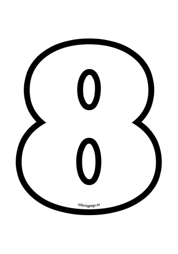 Bubble number 8 outline | Coloring Page