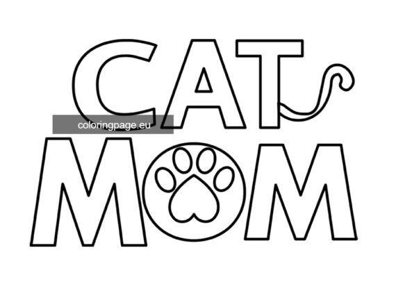 Cat mom | Coloring Page