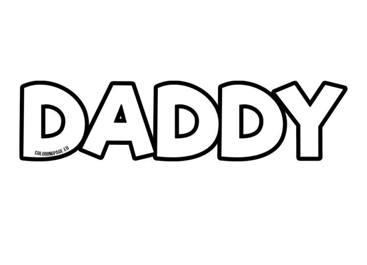 Printable Daddy lettering | Coloring Page