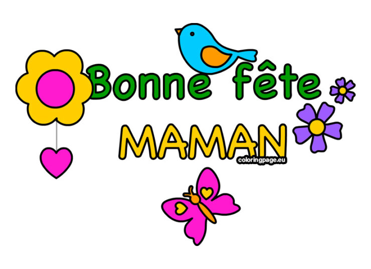 Bonne fete maman | Coloring Page