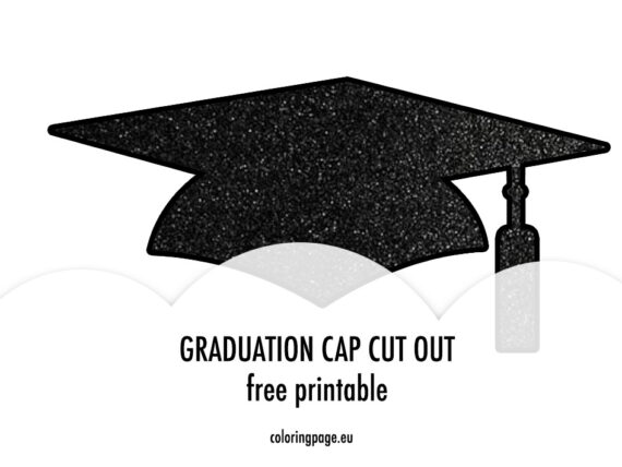 Graduation cap cut out | Coloring Page