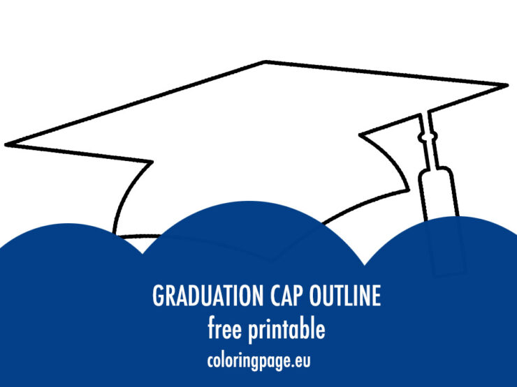 Graduation cap outline | Coloring Page