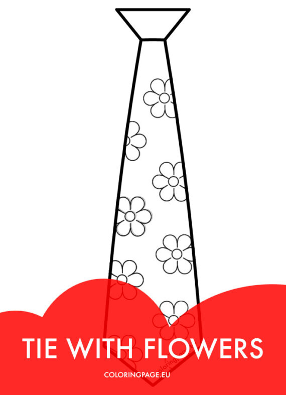 Tie with flowers | Coloring Page