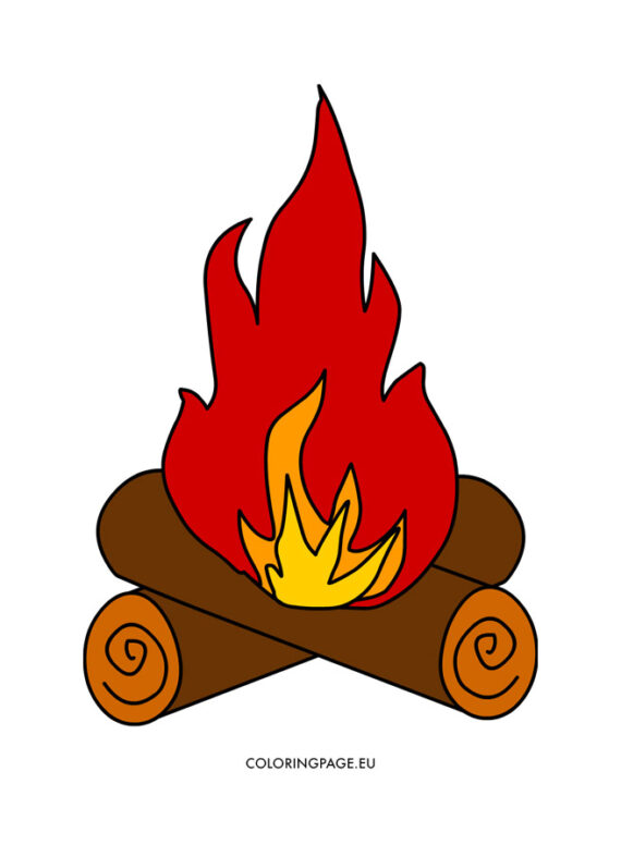 Wood fire | Coloring Page
