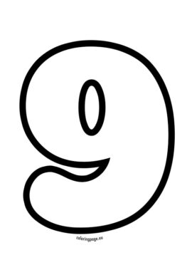 Printable Bubble number 9 | Coloring Page