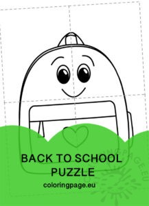 Back to school puzzle | Coloring Page