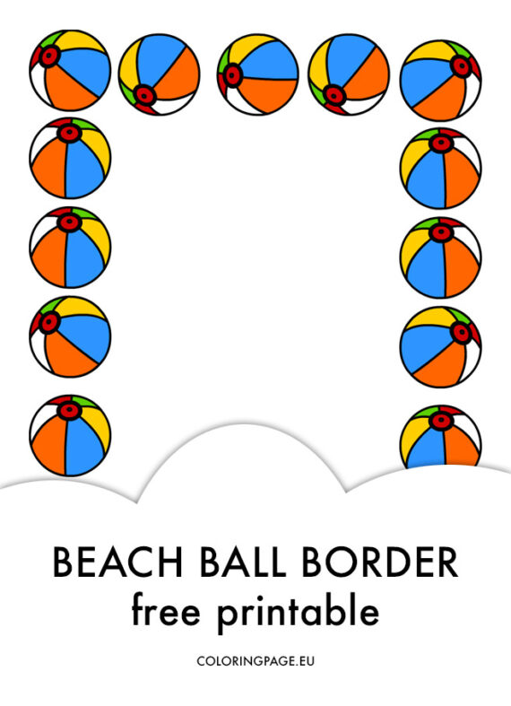 Beach Ball Border | Coloring Page