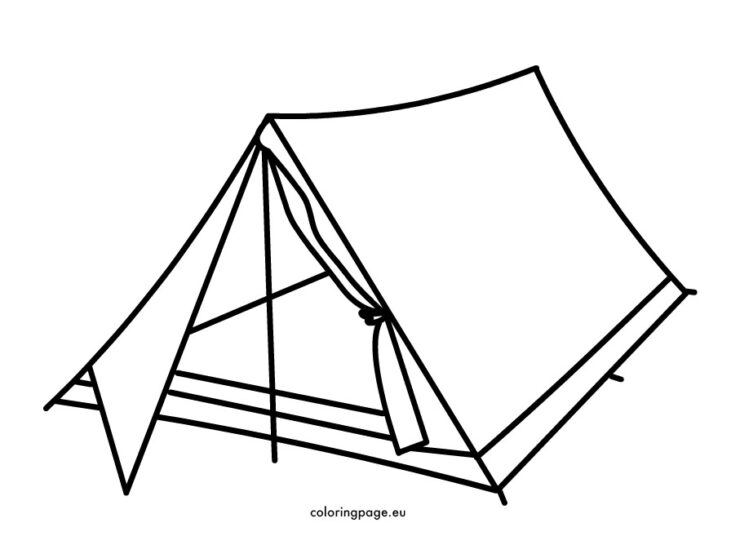Camping tent | Coloring Page