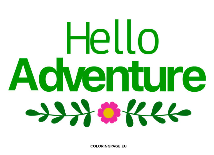 Hello Adventure | Coloring Page