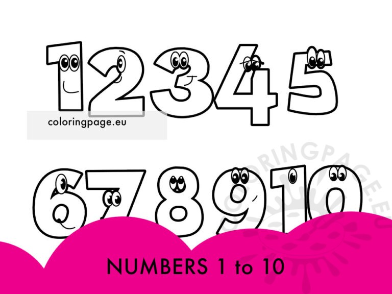 Printable numbers 1-10 | Coloring Page
