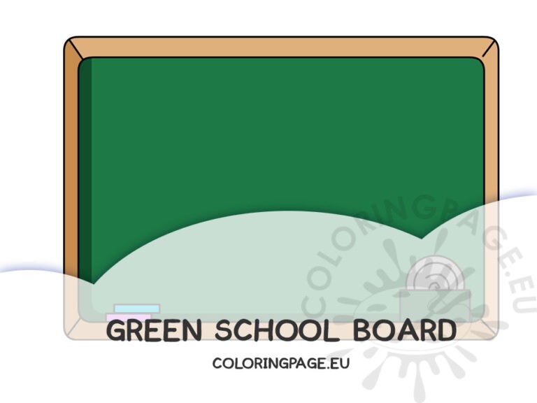 Green School Board | Coloring Page
