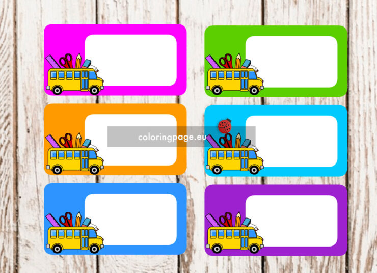 School name tags | Coloring Page