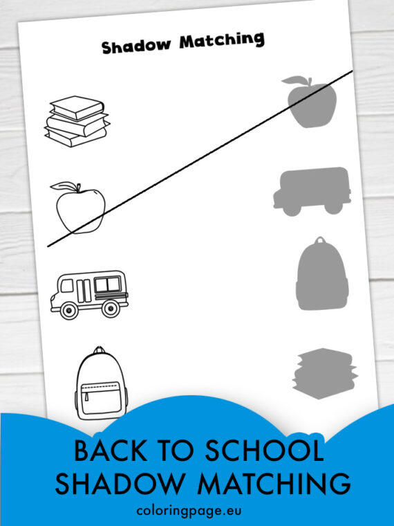 School shadow matching activity | Coloring Page