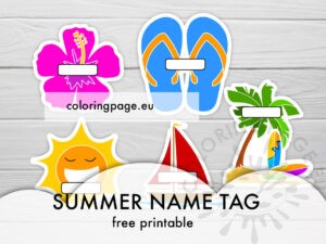 Summer name tags | Coloring Page