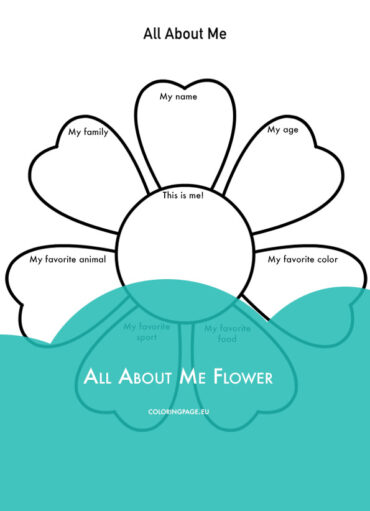All About Me Flower | Coloring Page