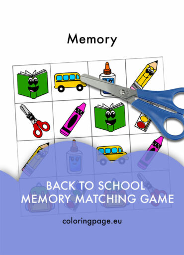 Back to School Memory Matching Game | Coloring Page
